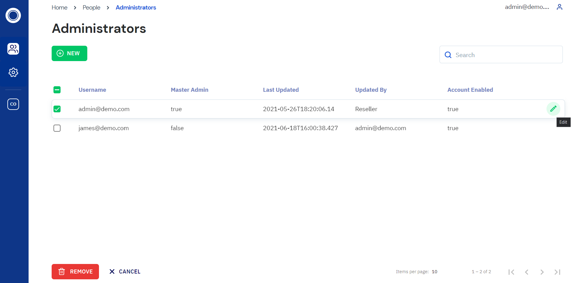 Modify Existing Contact Center Admin